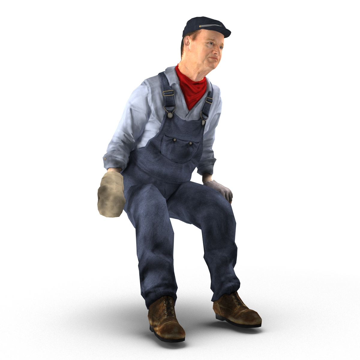 3d locomotive engineer rigged