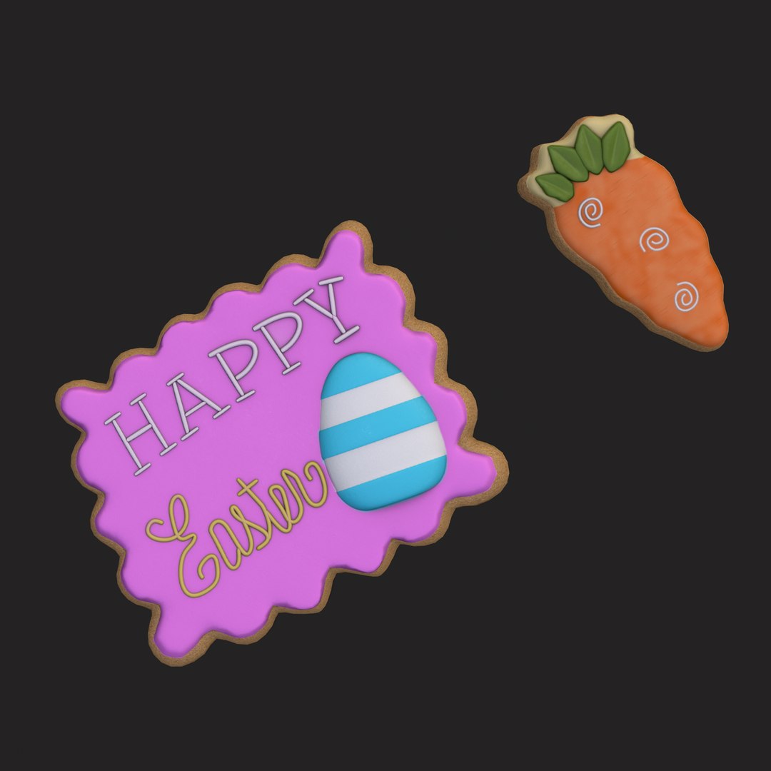 3D Happy Easter Cookies Model - TurboSquid 1884009