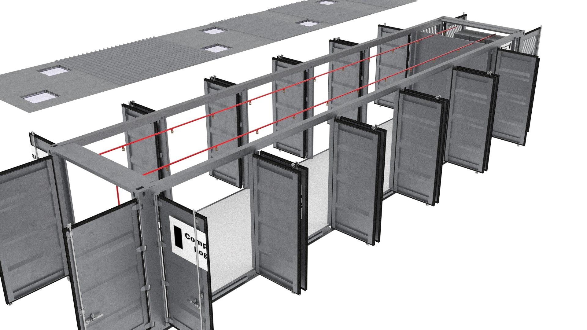 3D Model Industrial Safety Shipping Container With Side Doors ...