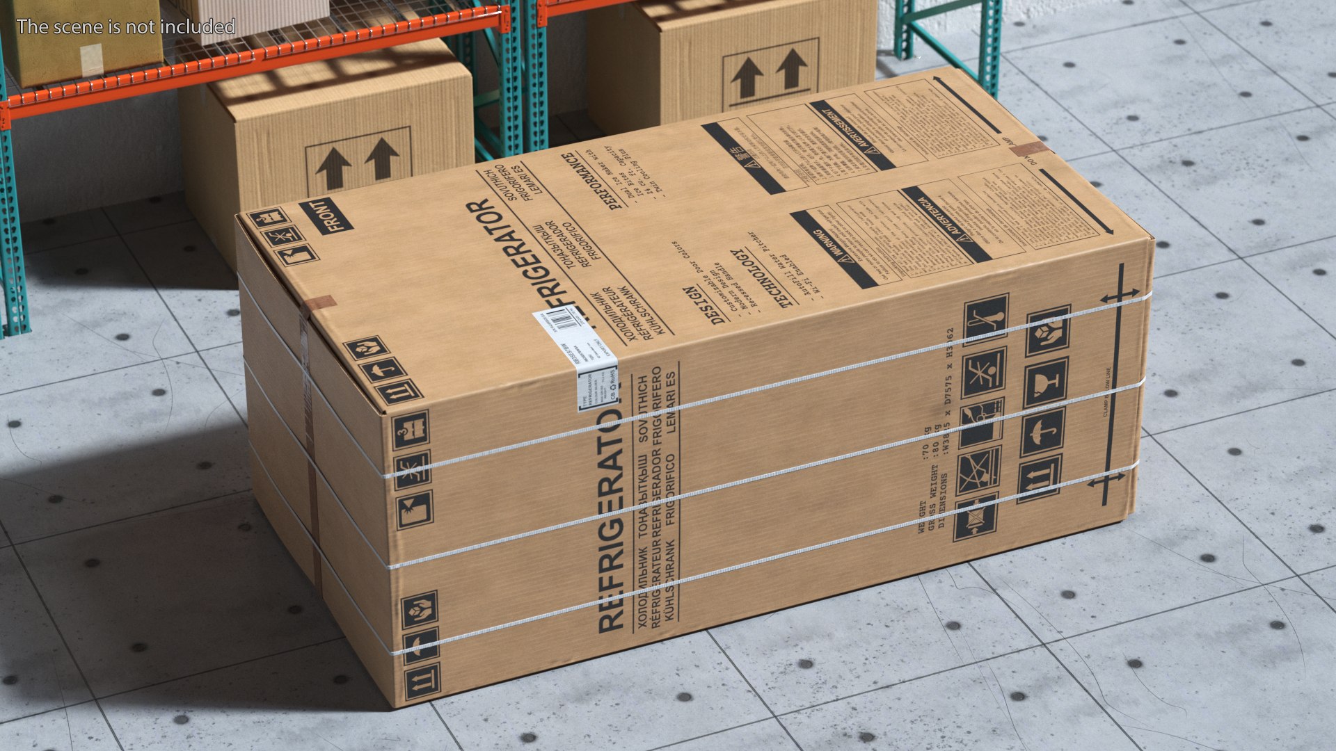 Carton Refrigerator Package Box Old 3D Model - TurboSquid 2115695