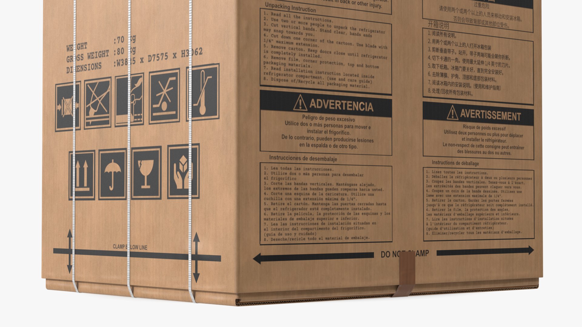 Carton Refrigerator Package Box Old 3D Model - TurboSquid 2115695