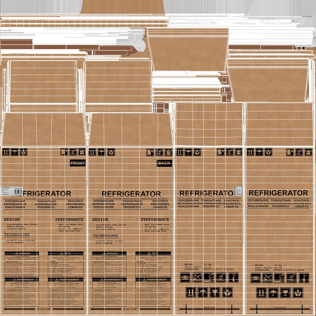 Carton Refrigerator Package Box Old 3D Model - TurboSquid 2115695