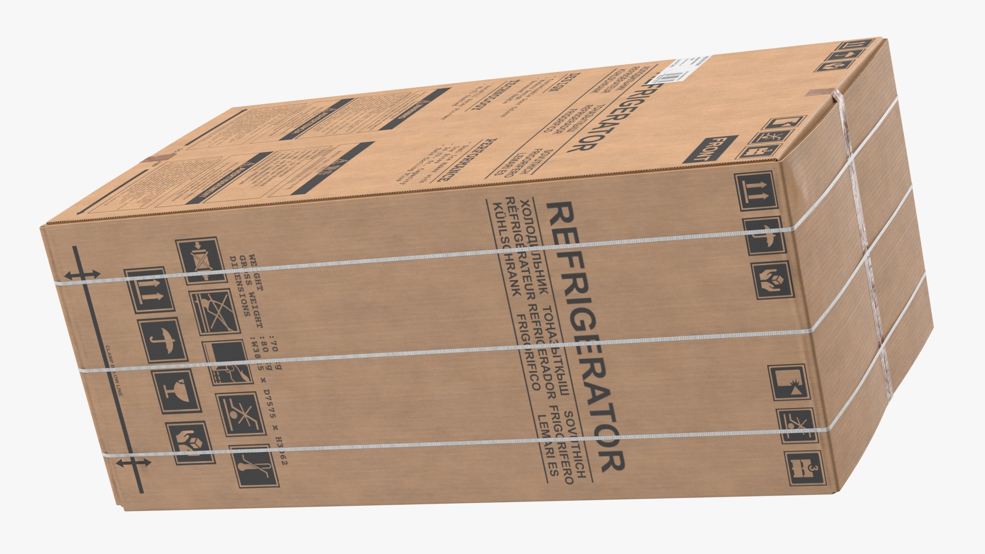 Carton Refrigerator Package Box Old 3D Model - TurboSquid 2115695