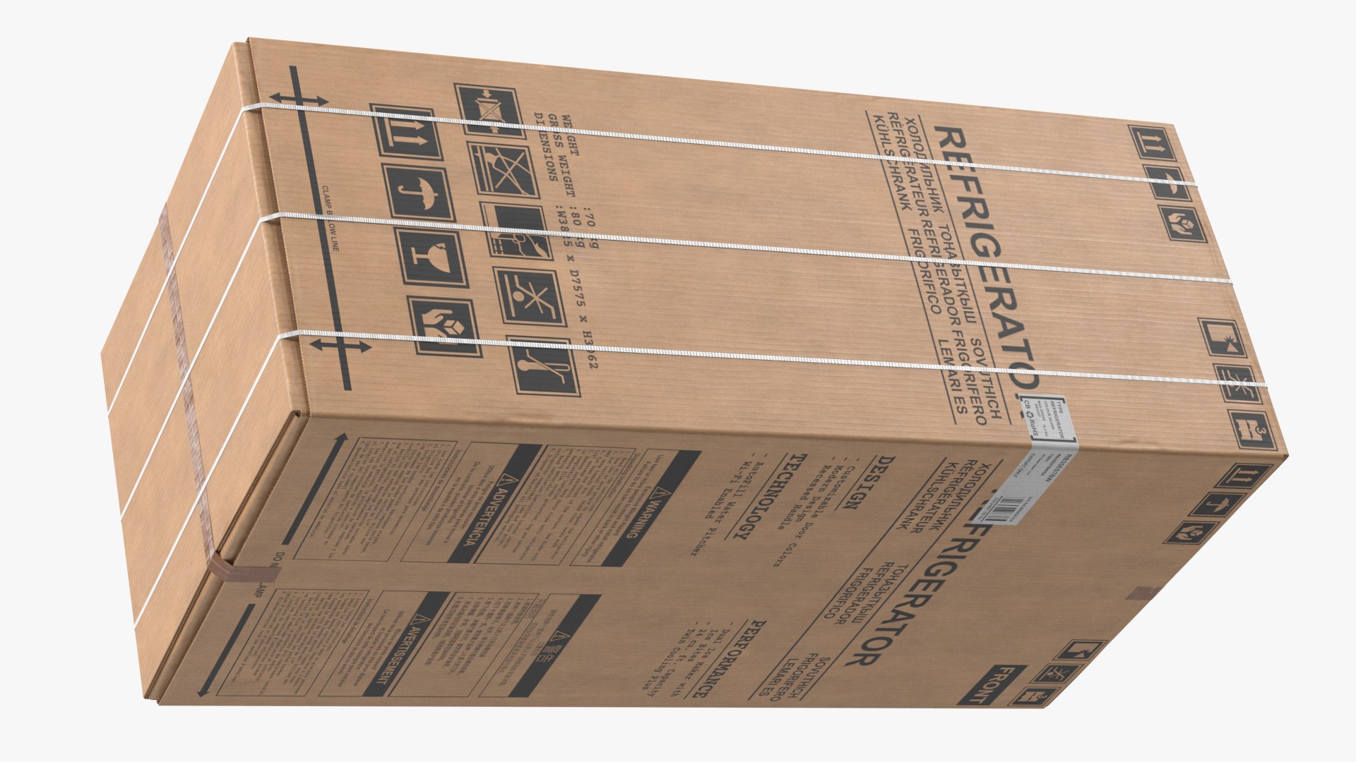 Carton Refrigerator Package Box Old 3D Model - TurboSquid 2115695