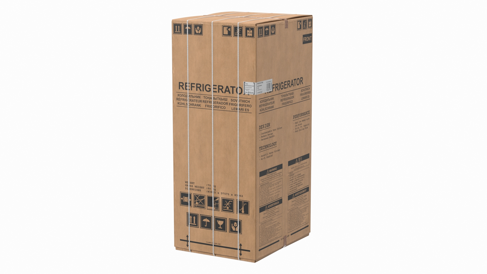 Carton Refrigerator Package Box Old 3D Model - TurboSquid 2115695