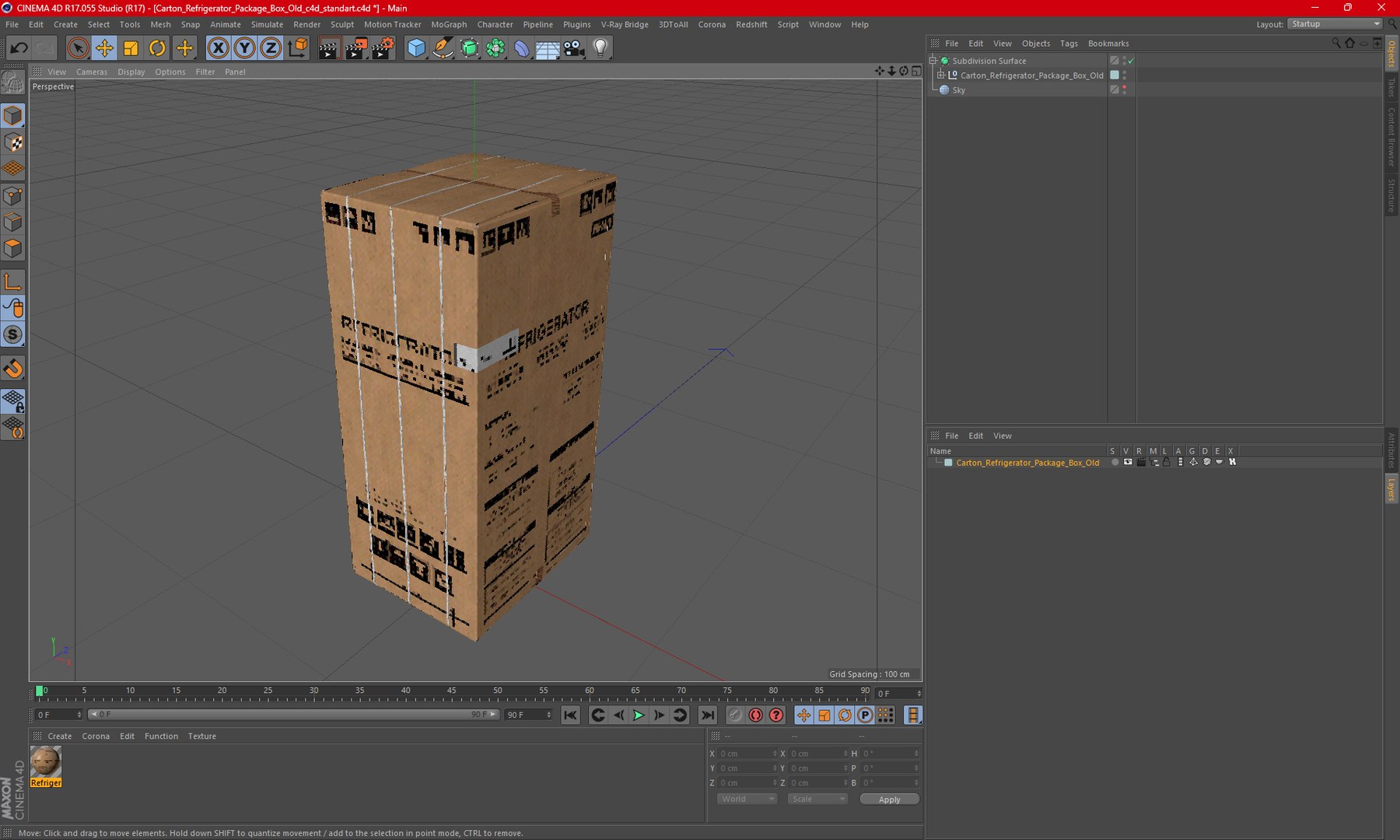 Carton Refrigerator Package Box Old 3D Model - TurboSquid 2115695