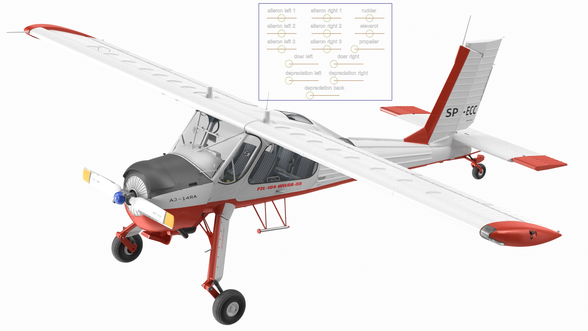 Utility Airplane PZL 104 Wilga White Rigged 3D - TurboSquid 2191921