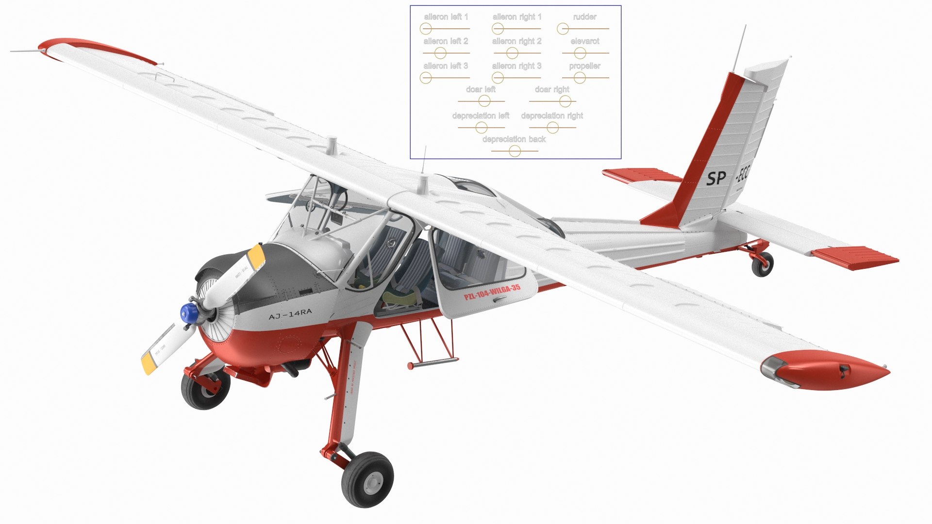 Utility Airplane PZL 104 Wilga White Rigged 3D - TurboSquid 2191921