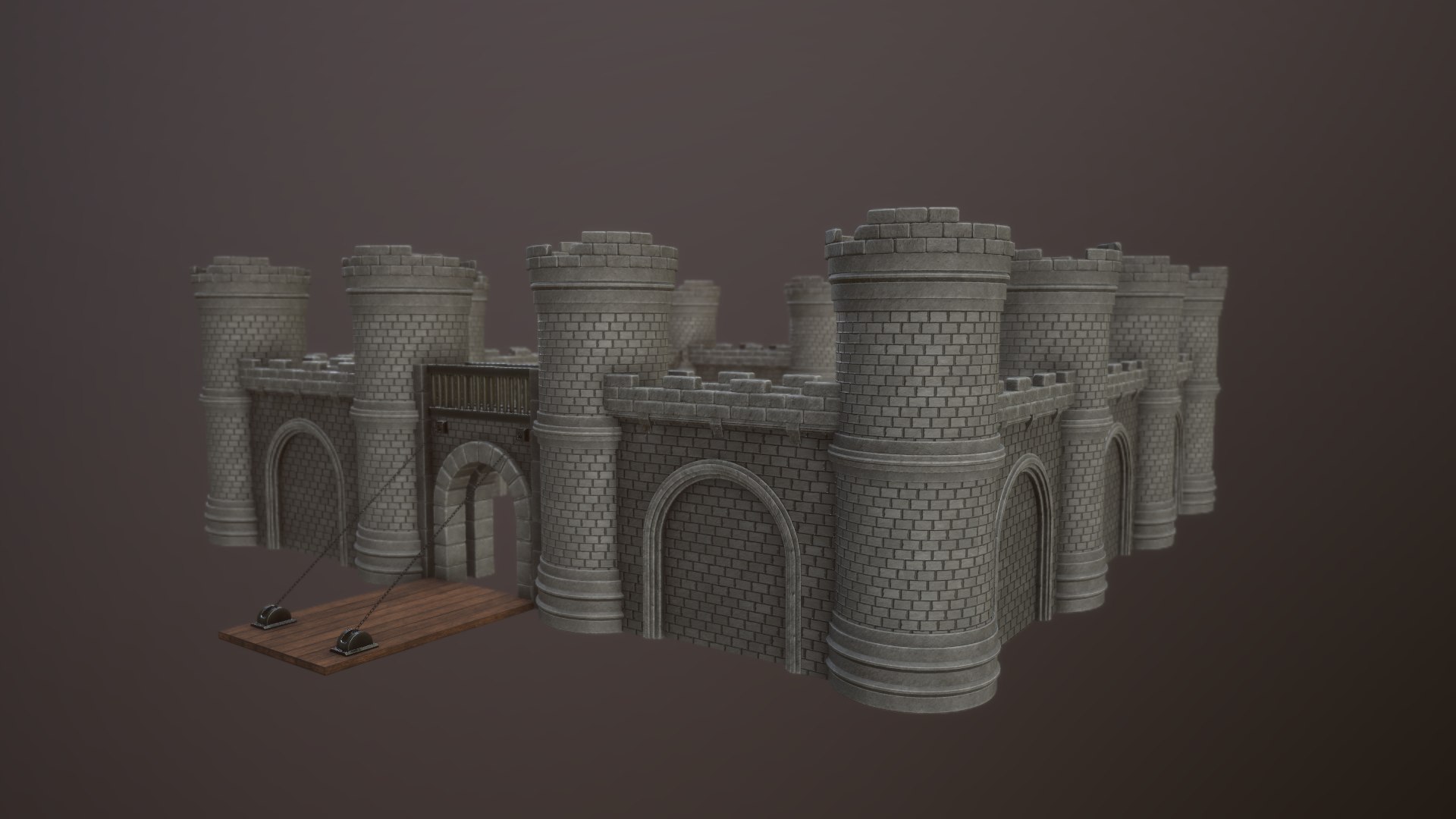 3D model castle walls - TurboSquid 1661985