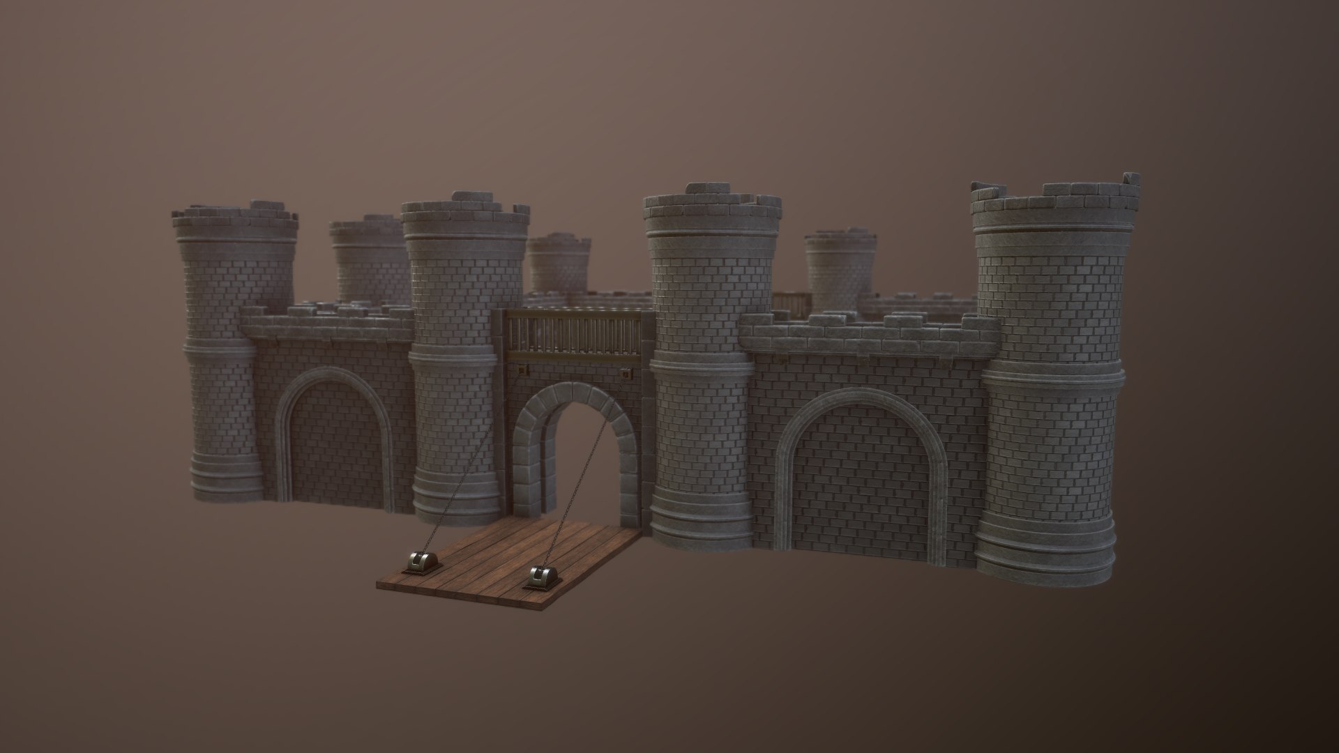 3D model castle walls - TurboSquid 1661985