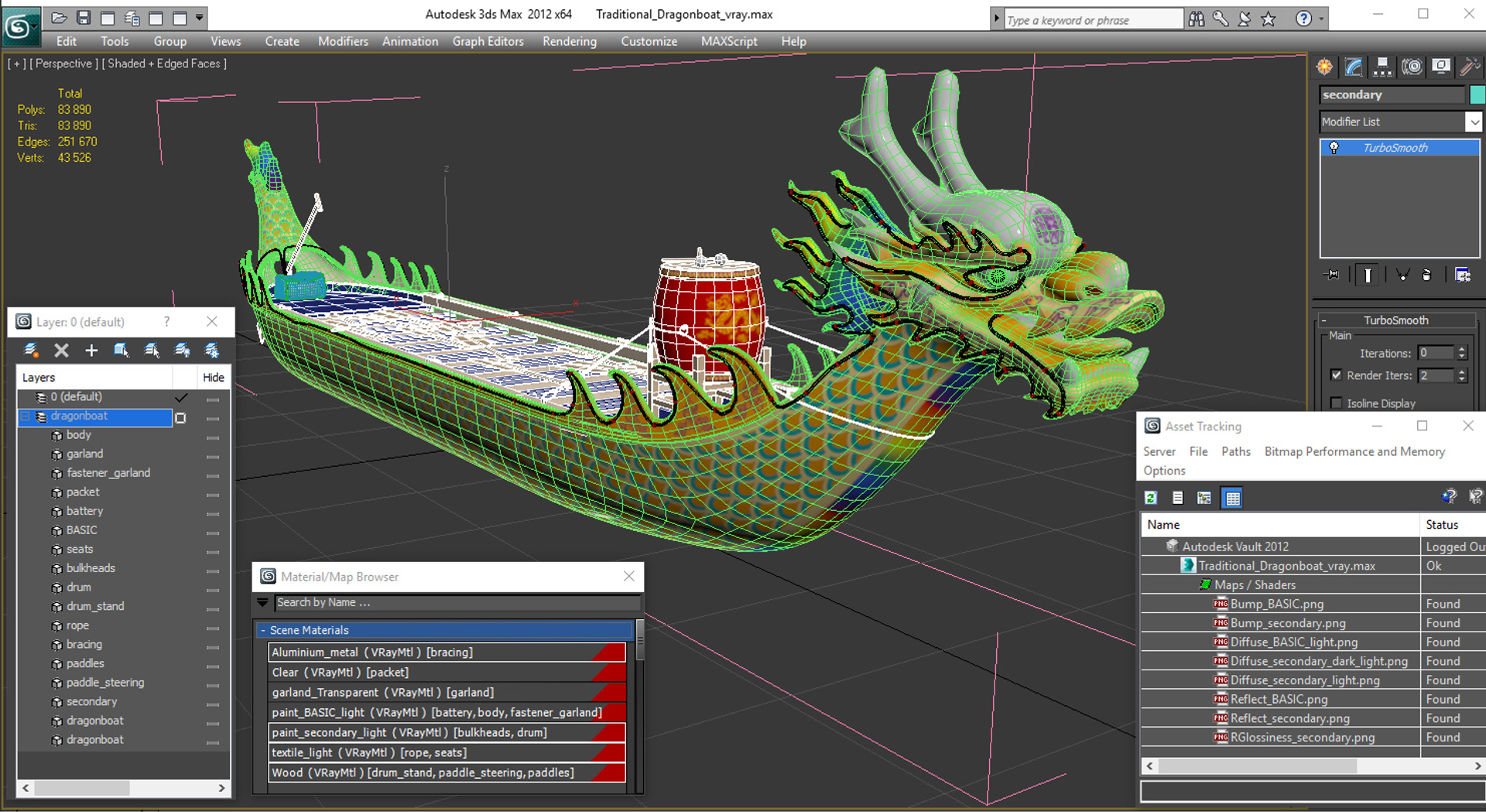 3D traditional dragonboat dragon boat racing - TurboSquid 1368308