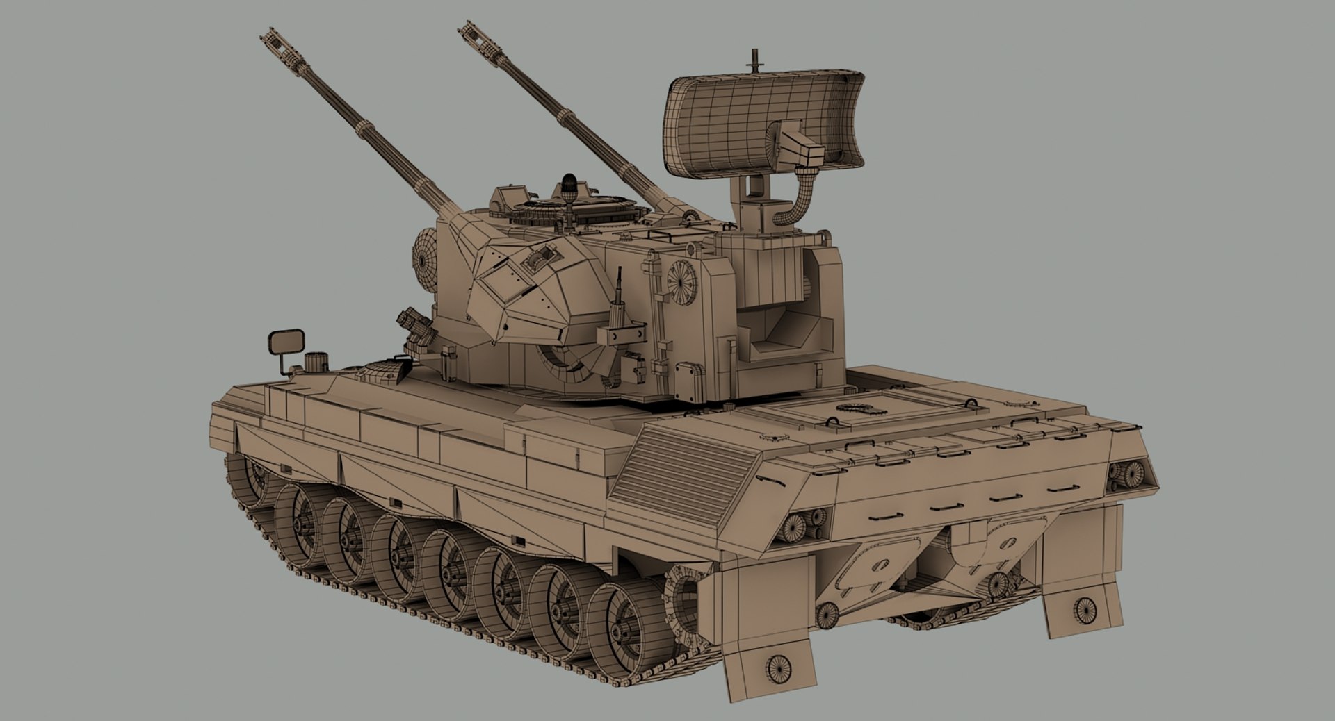 3d modern gepard 35mm anti model