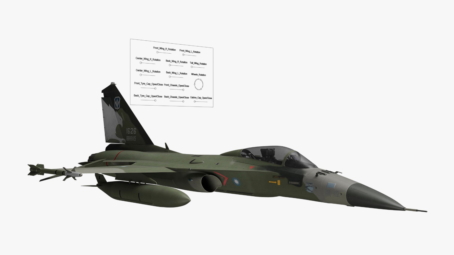 3D Model AIDC F-CK-1 Ching-Kuo Fighter Jet Green Rigged - TurboSquid ...
