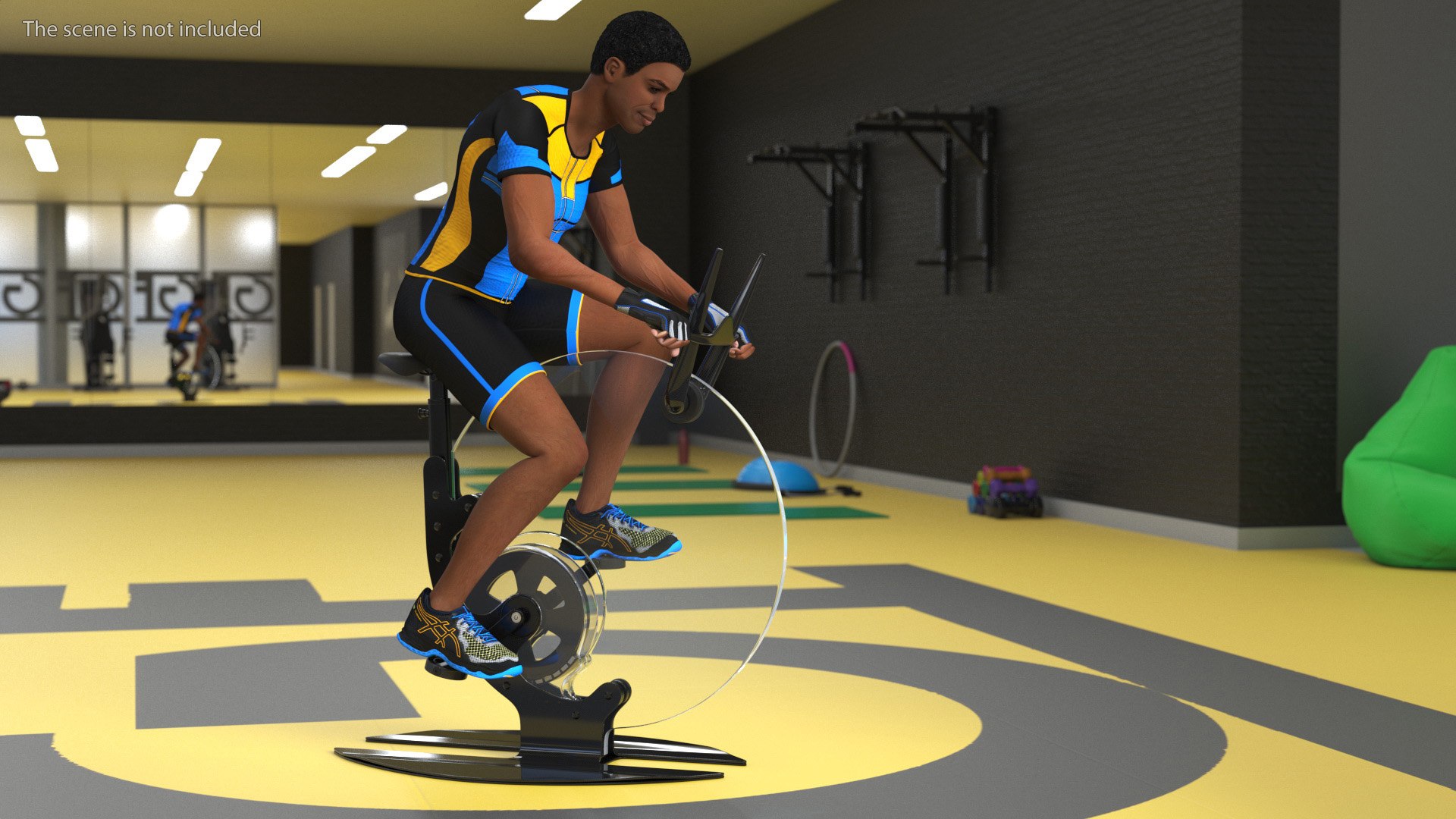 3D Sportsmen Training On Exercise Bike Model - TurboSquid 1994616
