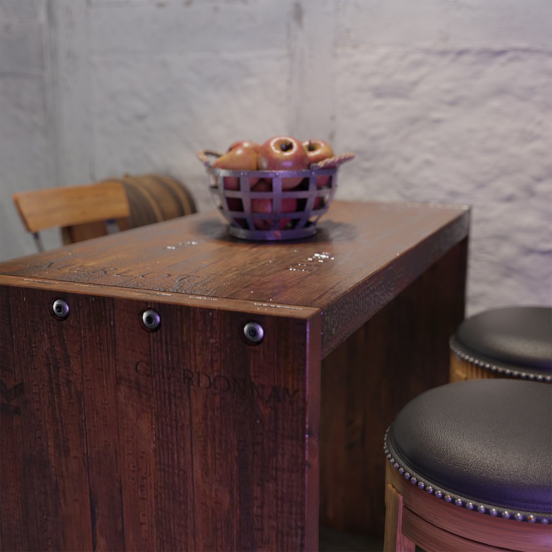 Rustic chair table blender model - TurboSquid 1581754