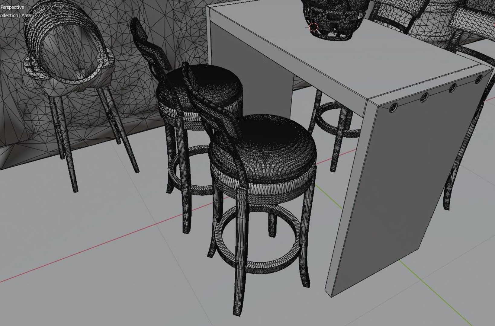 Rustic chair table blender model - TurboSquid 1581754