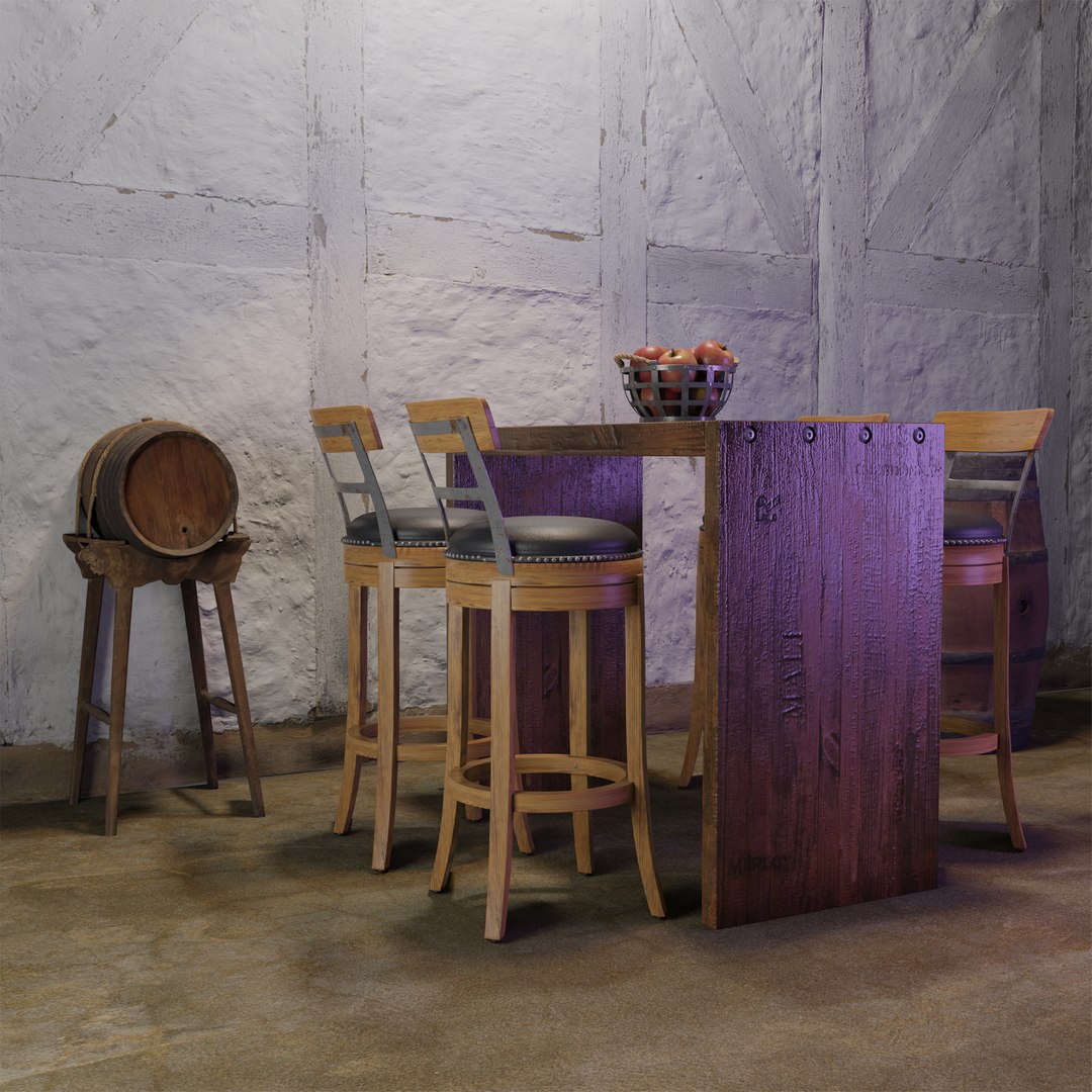 Rustic chair table blender model - TurboSquid 1581754