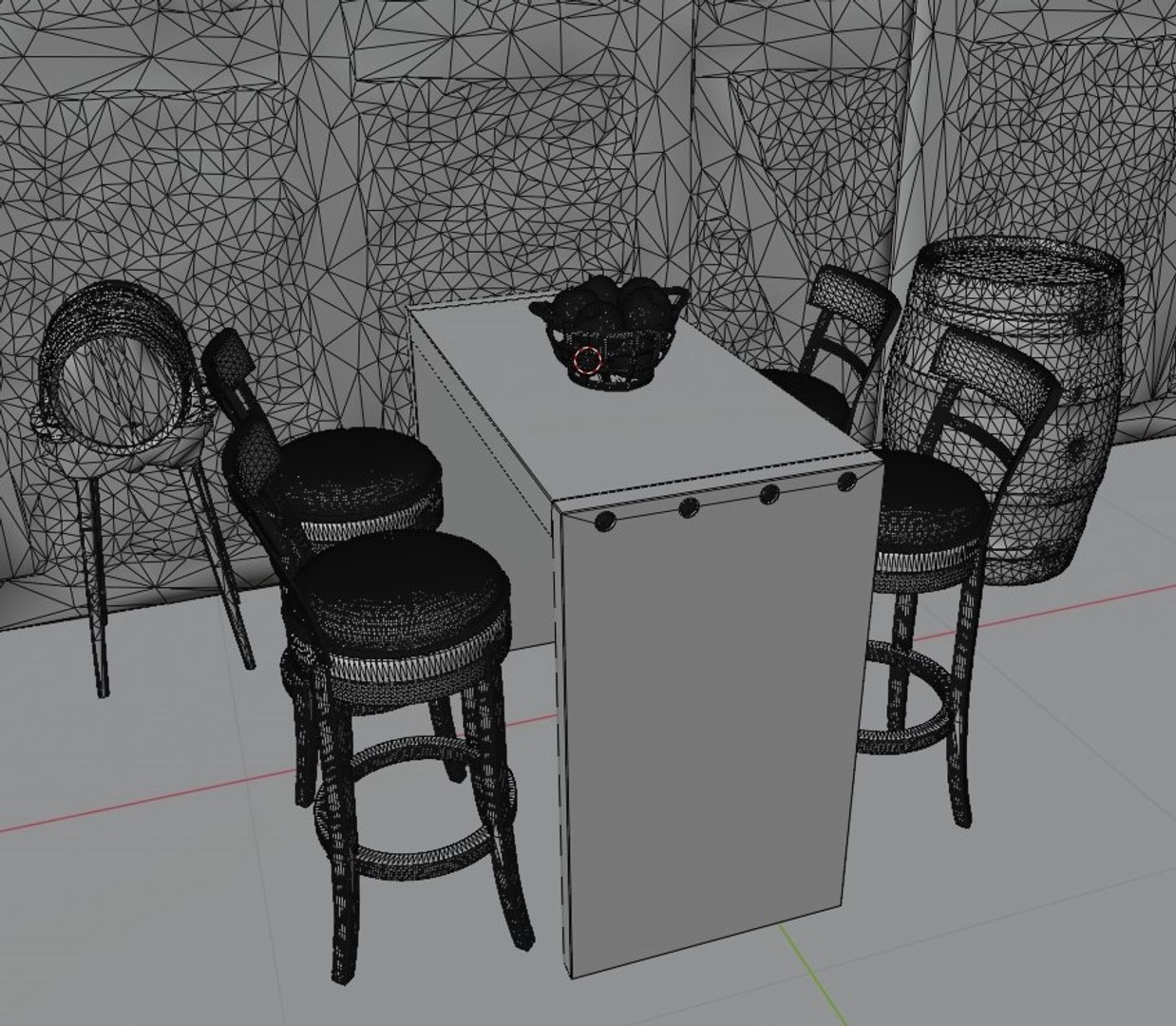 Rustic chair table blender model - TurboSquid 1581754