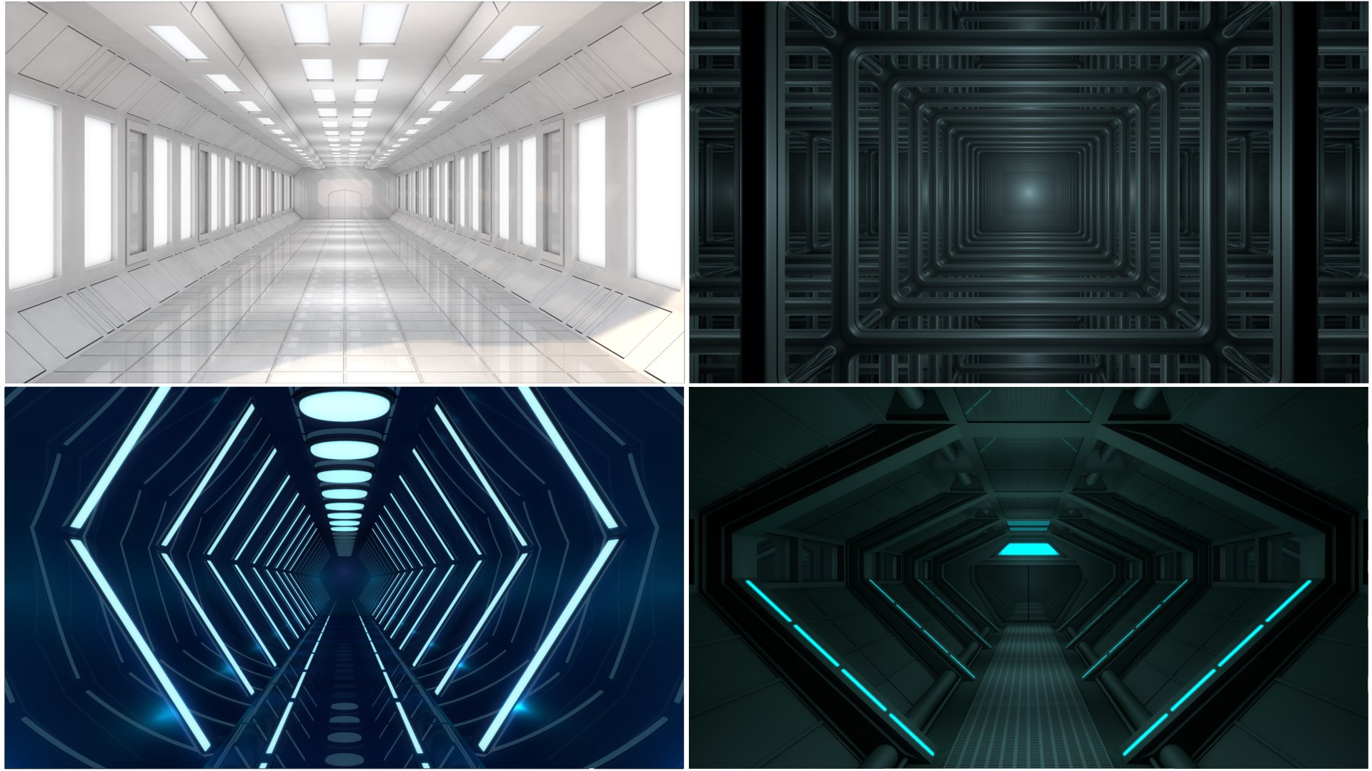 3D 4 Sci Fi Corridor Sets model - TurboSquid 2129392