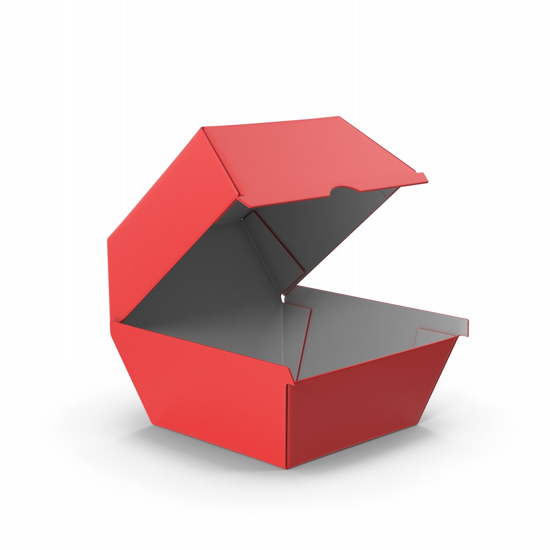3D Red Burger Box - TurboSquid 2050717