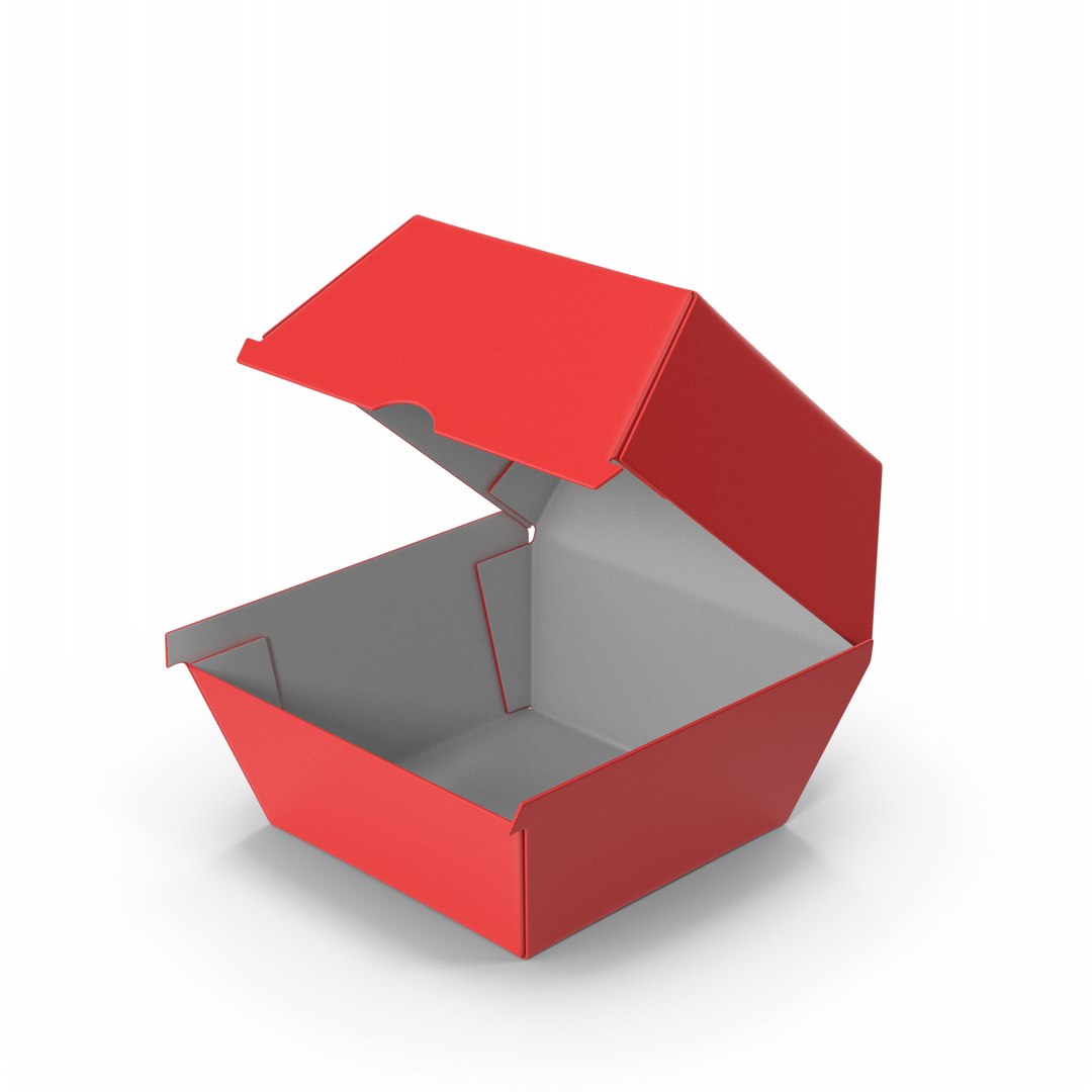 3D Red Burger Box - TurboSquid 2050717