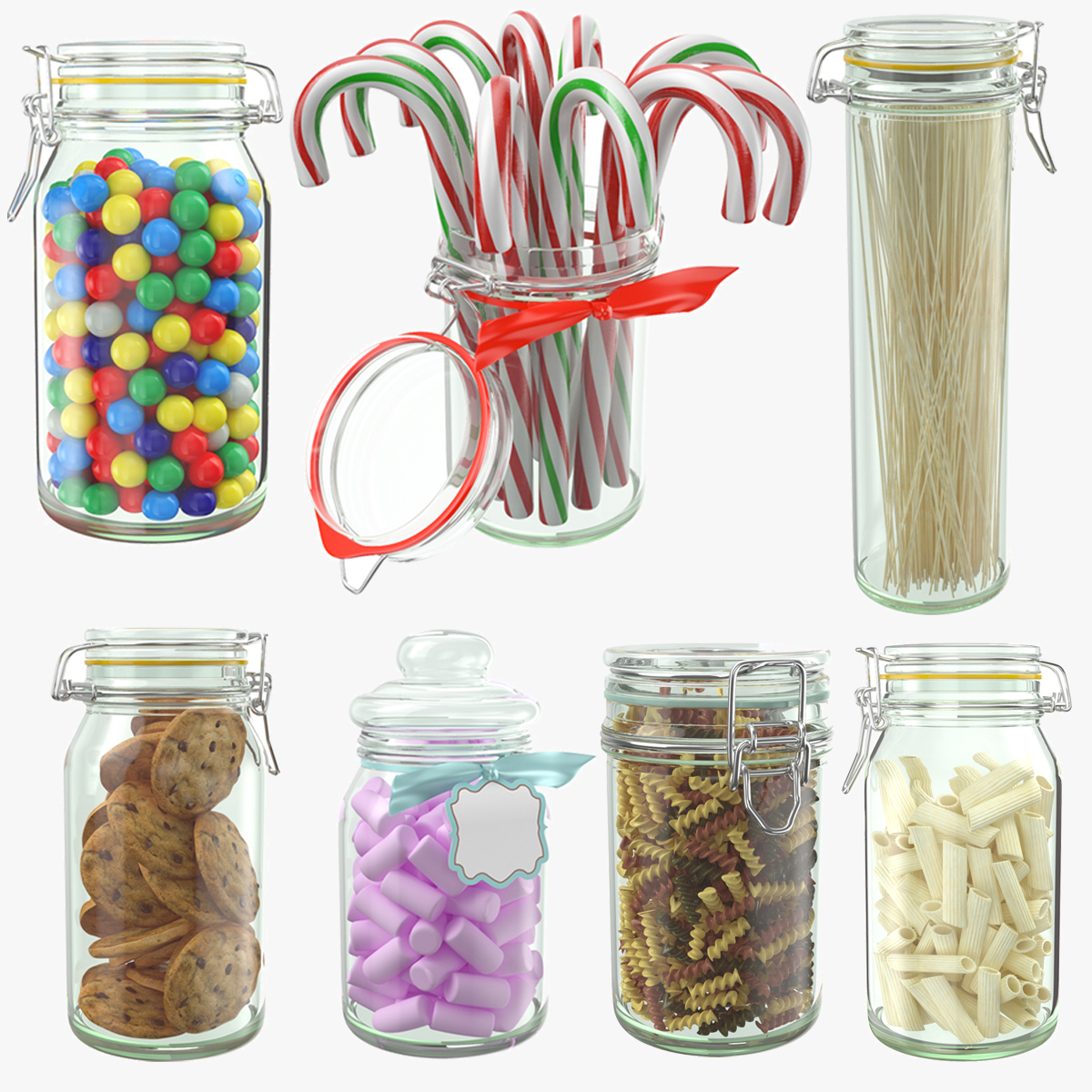 Full Glass Jars Collection 3D - TurboSquid 1863578