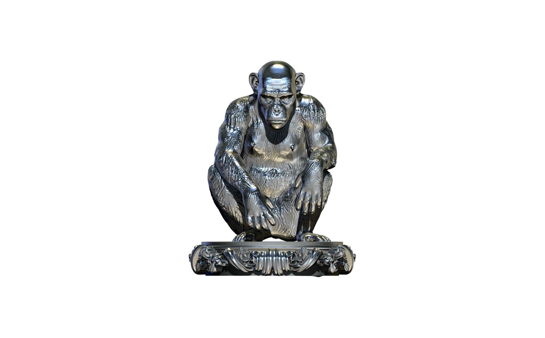 3D Statue Monkey Chess - TurboSquid 2019787