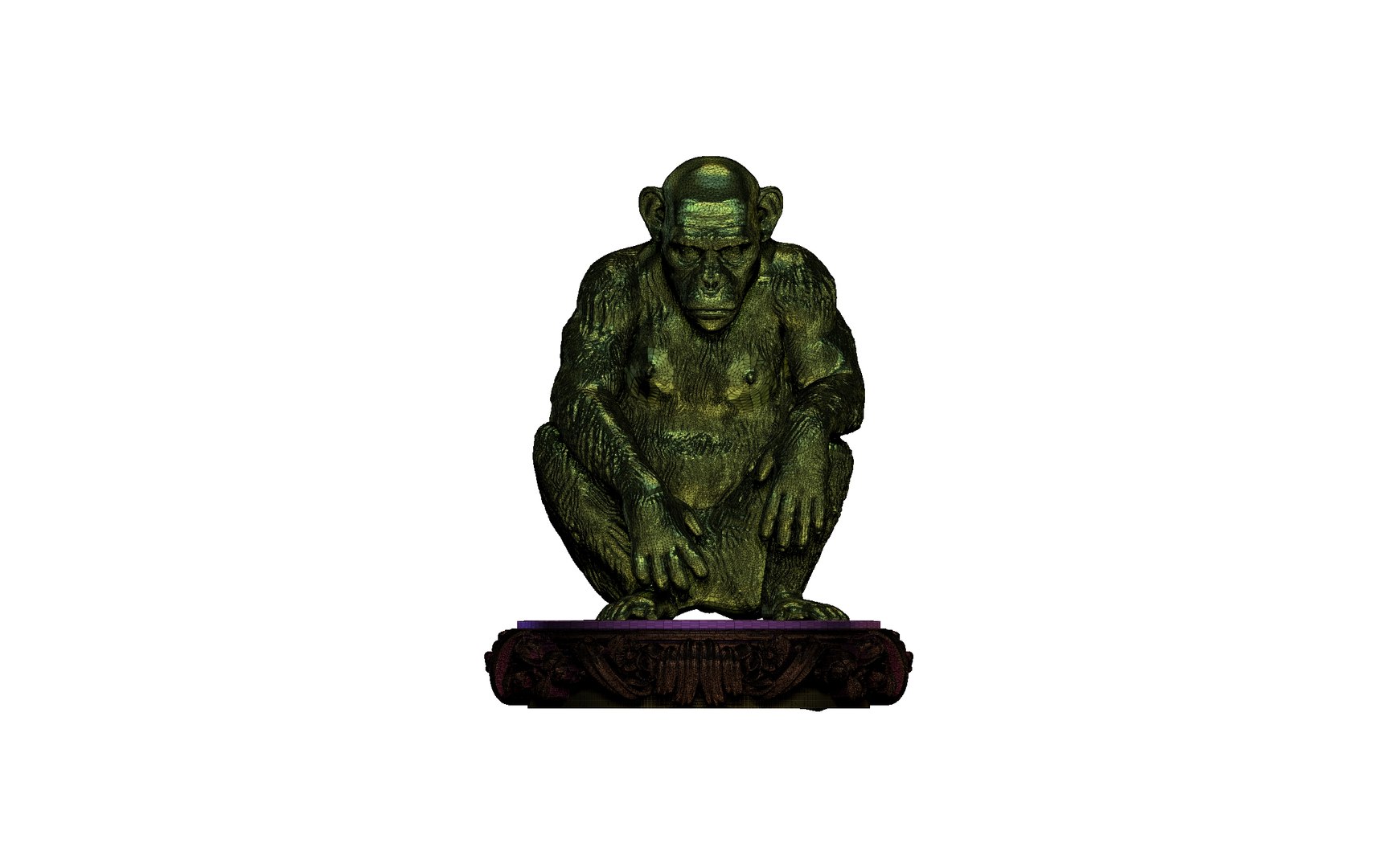 3D Statue Monkey Chess - TurboSquid 2019787