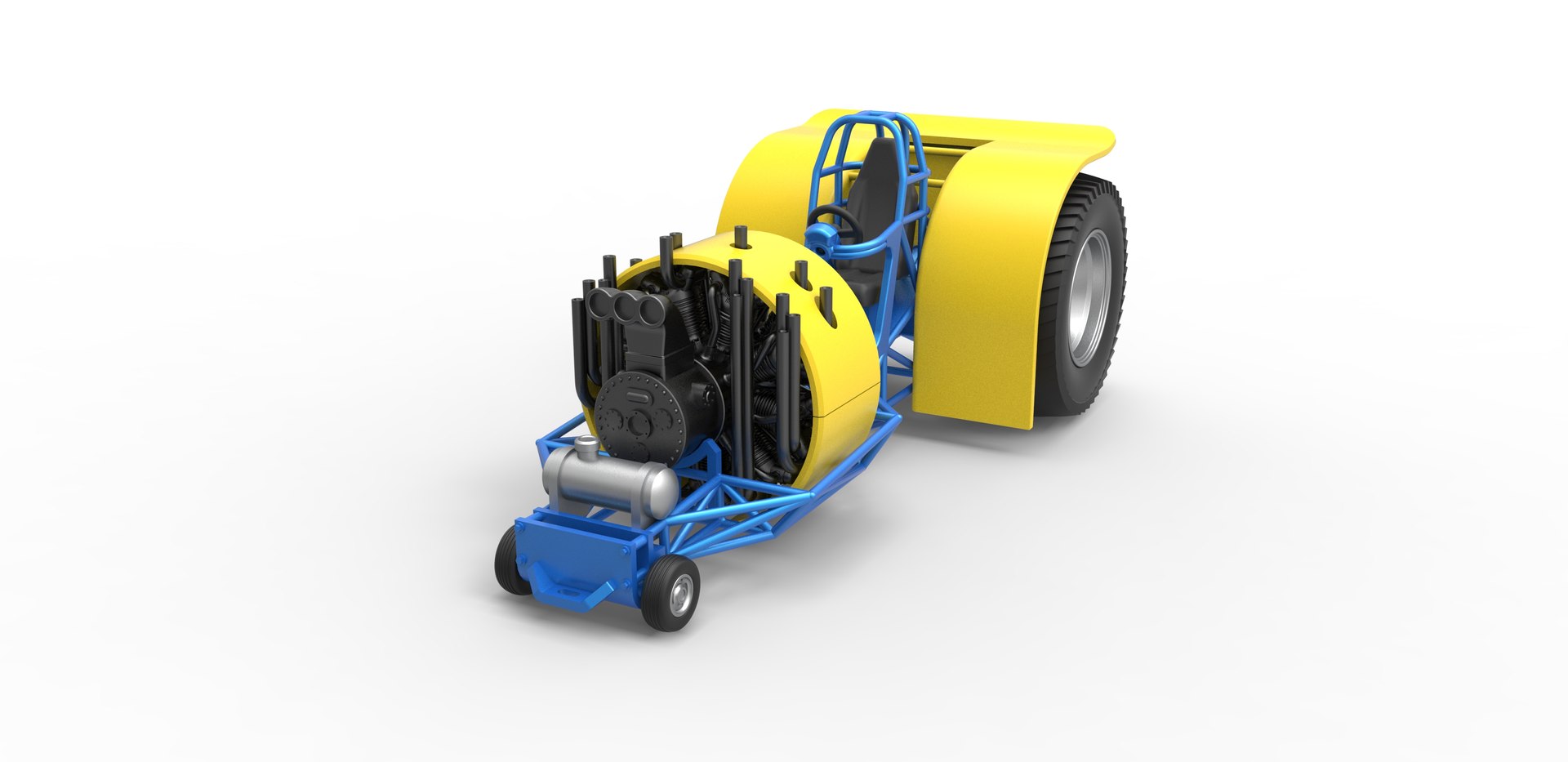 3D Diecast Pulling Tractor With Radial Engine Scale 1 To 25 ...