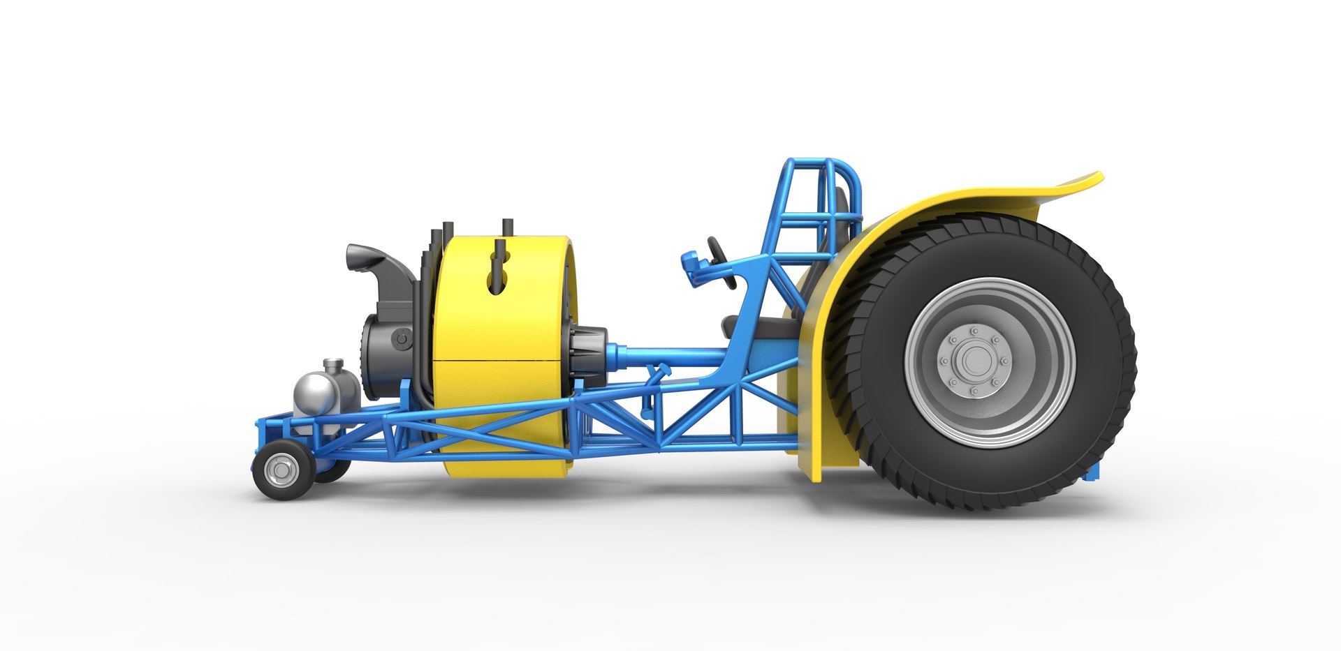 3D Diecast Pulling Tractor With Radial Engine Scale 1 To 25 ...