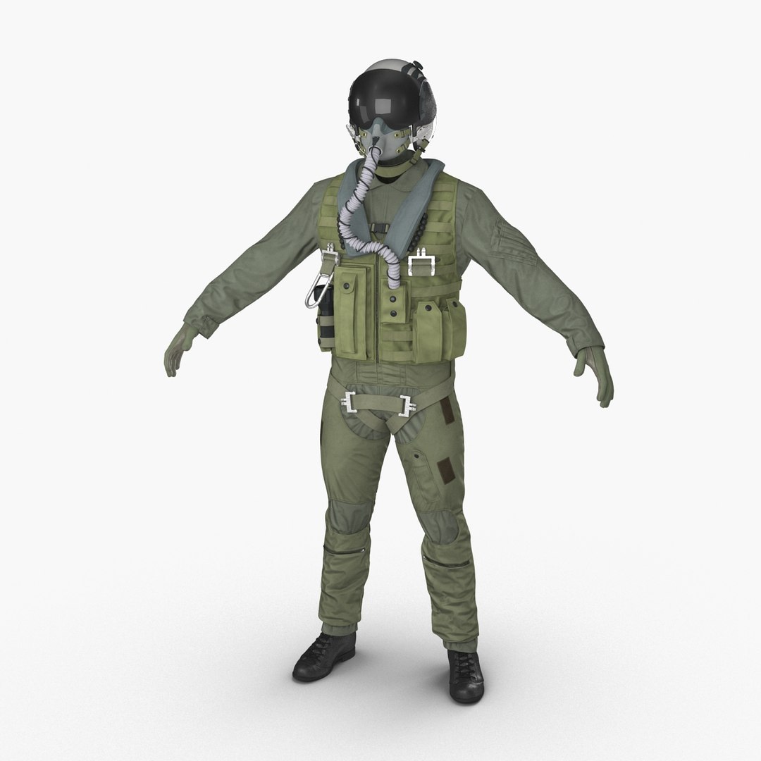 military jet fighter pilot 3d c4d