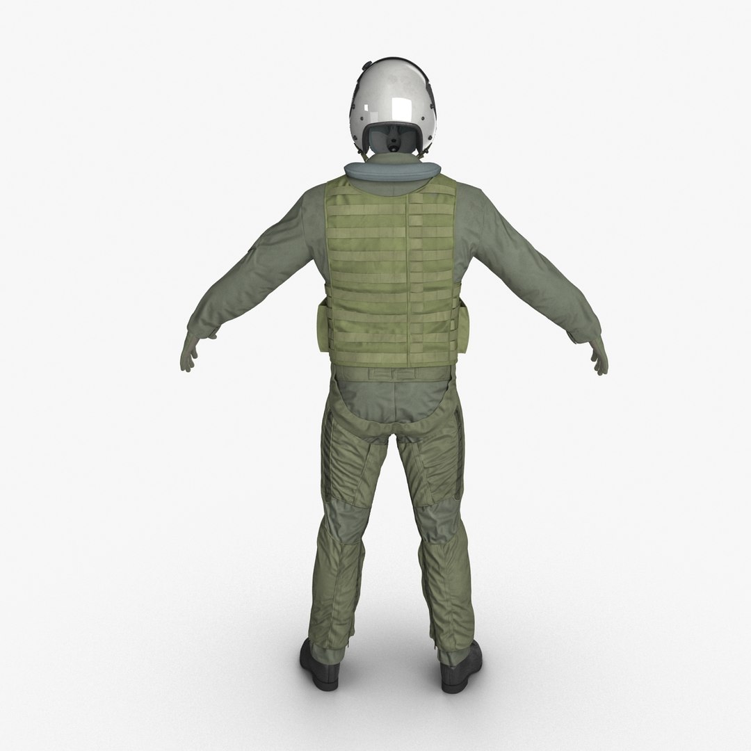 military jet fighter pilot 3d c4d