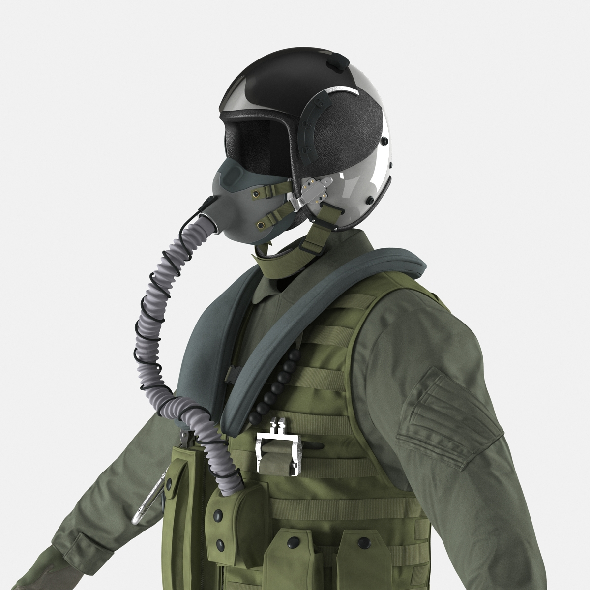 military jet fighter pilot 3d c4d