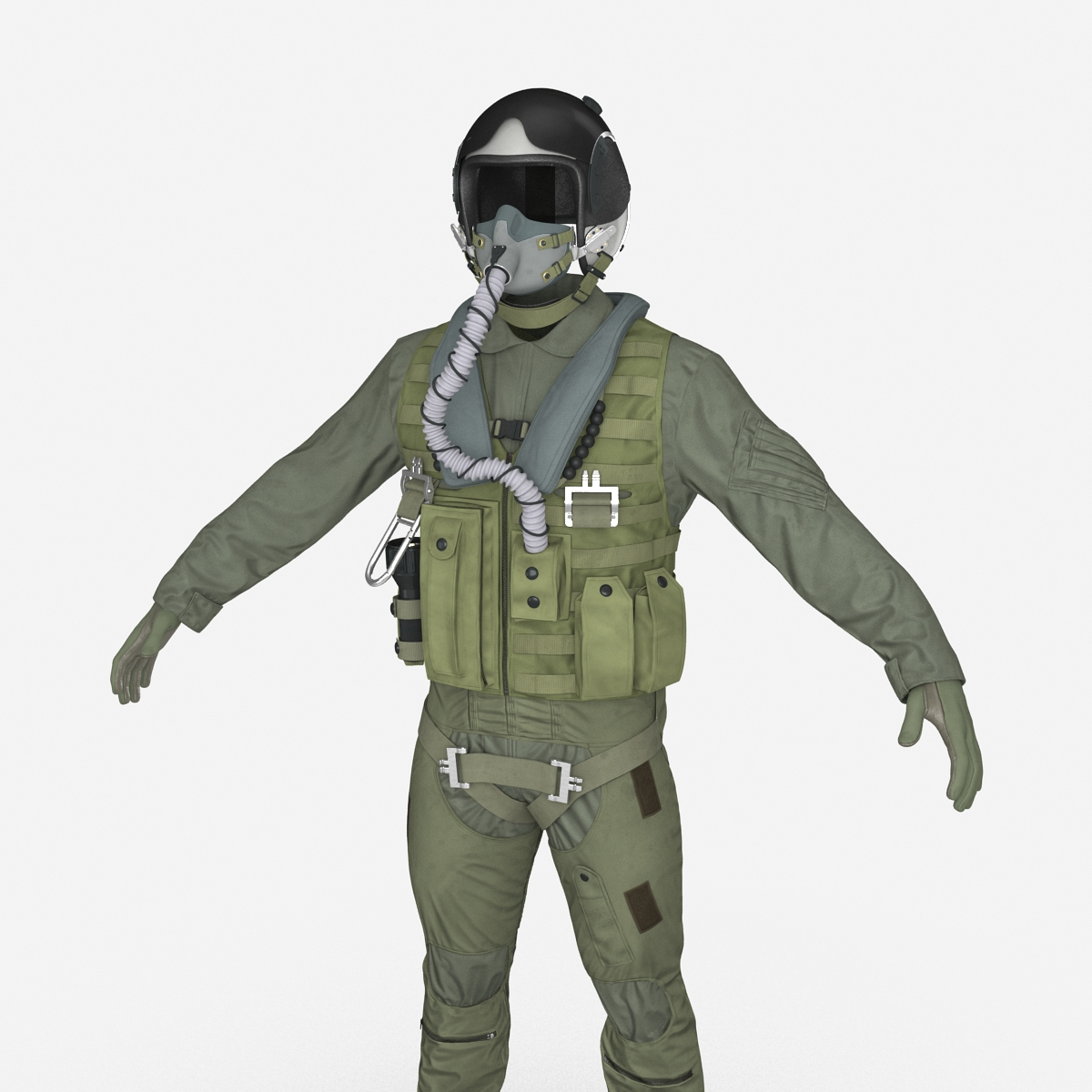 military jet fighter pilot 3d c4d