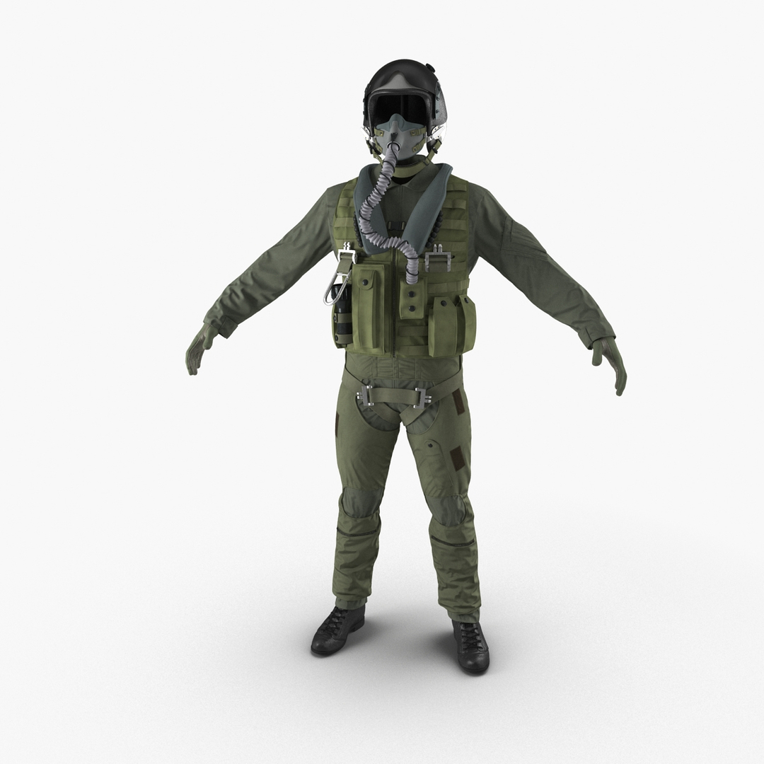 military jet fighter pilot 3d c4d