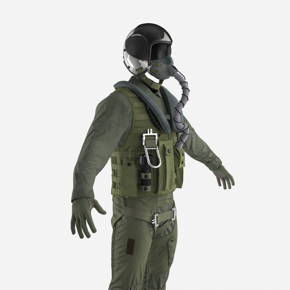 military jet fighter pilot 3d c4d
