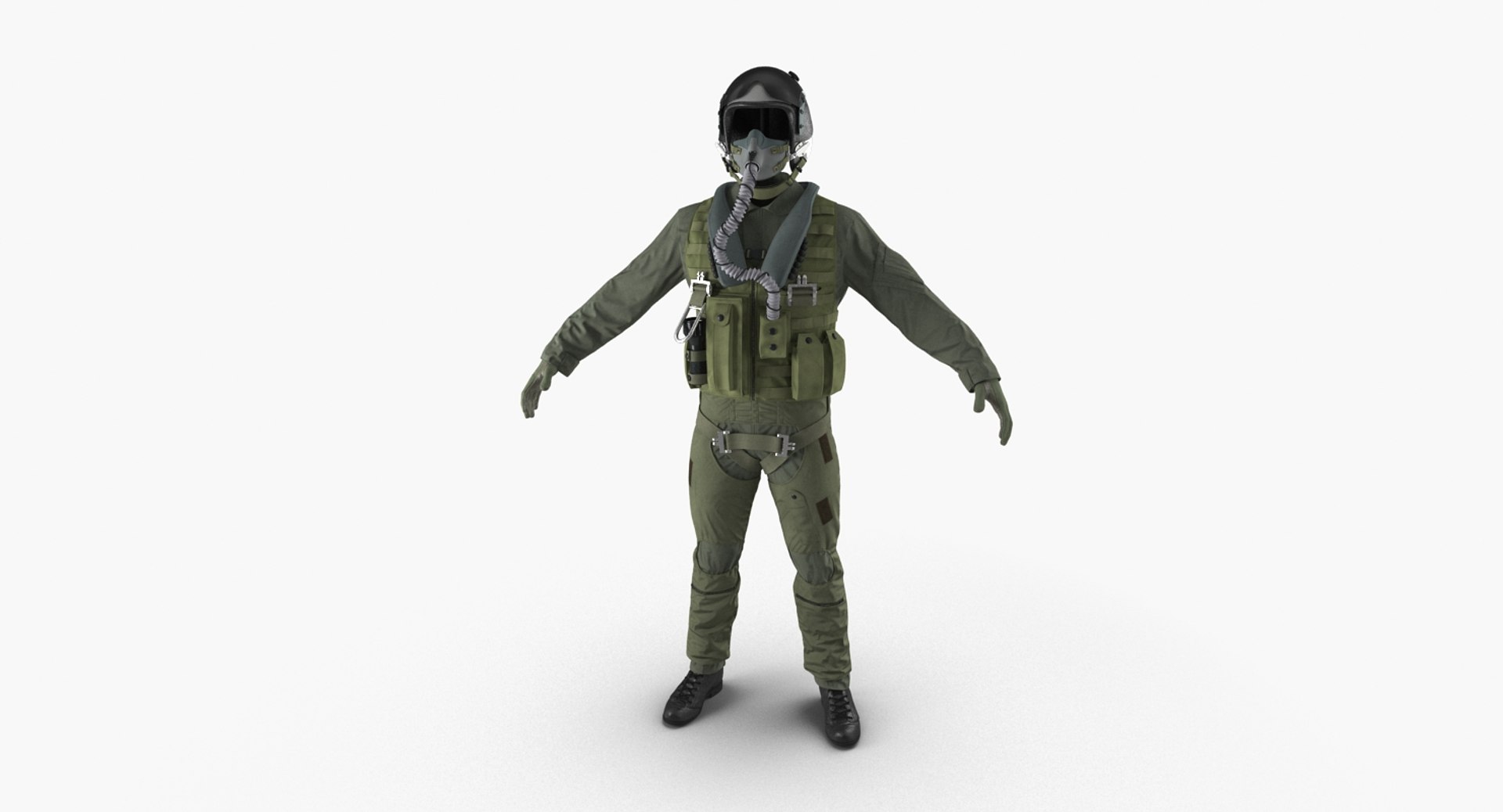 military jet fighter pilot 3d c4d
