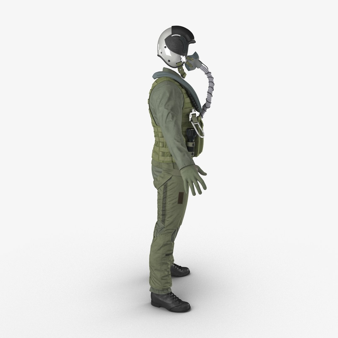 military jet fighter pilot 3d c4d