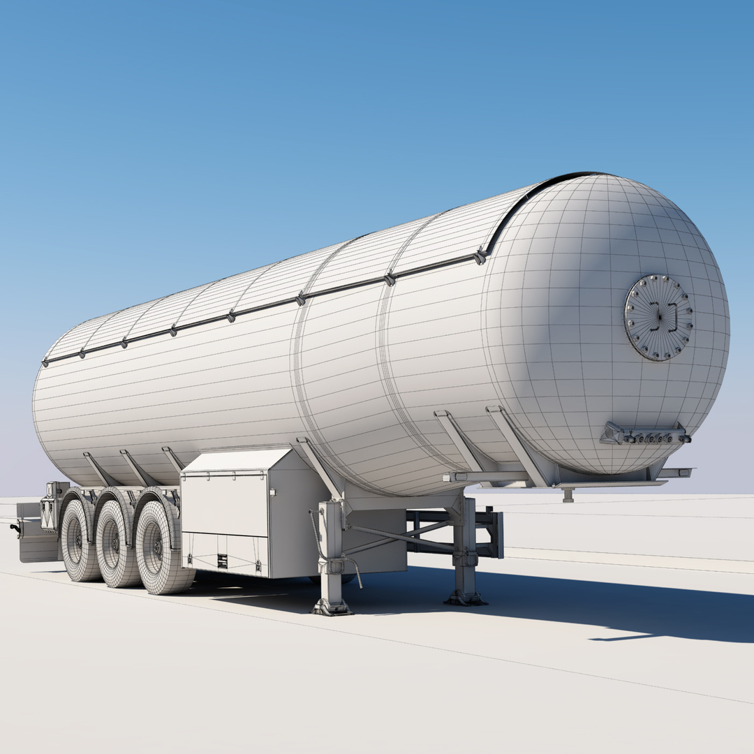 actros lng trailer 3d model