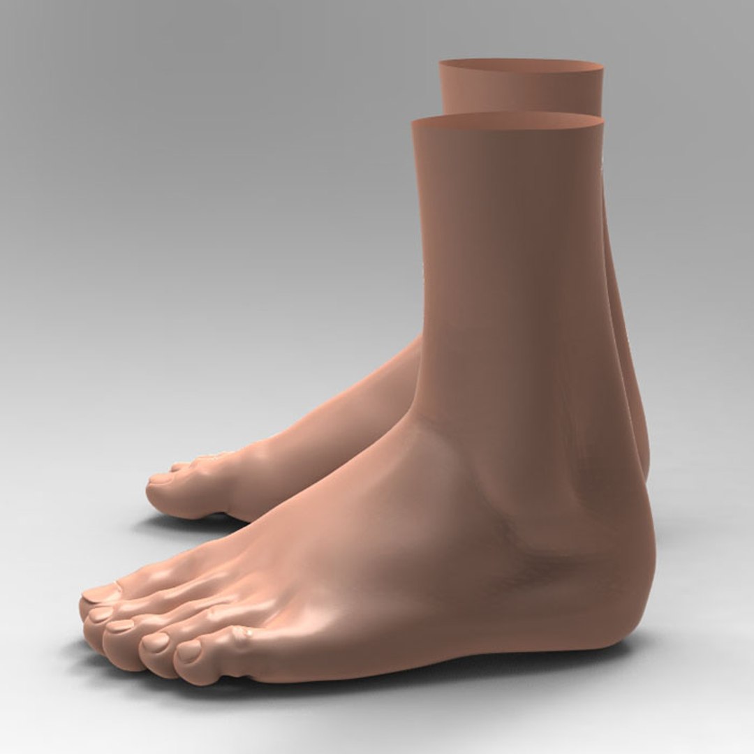 3d human male feet