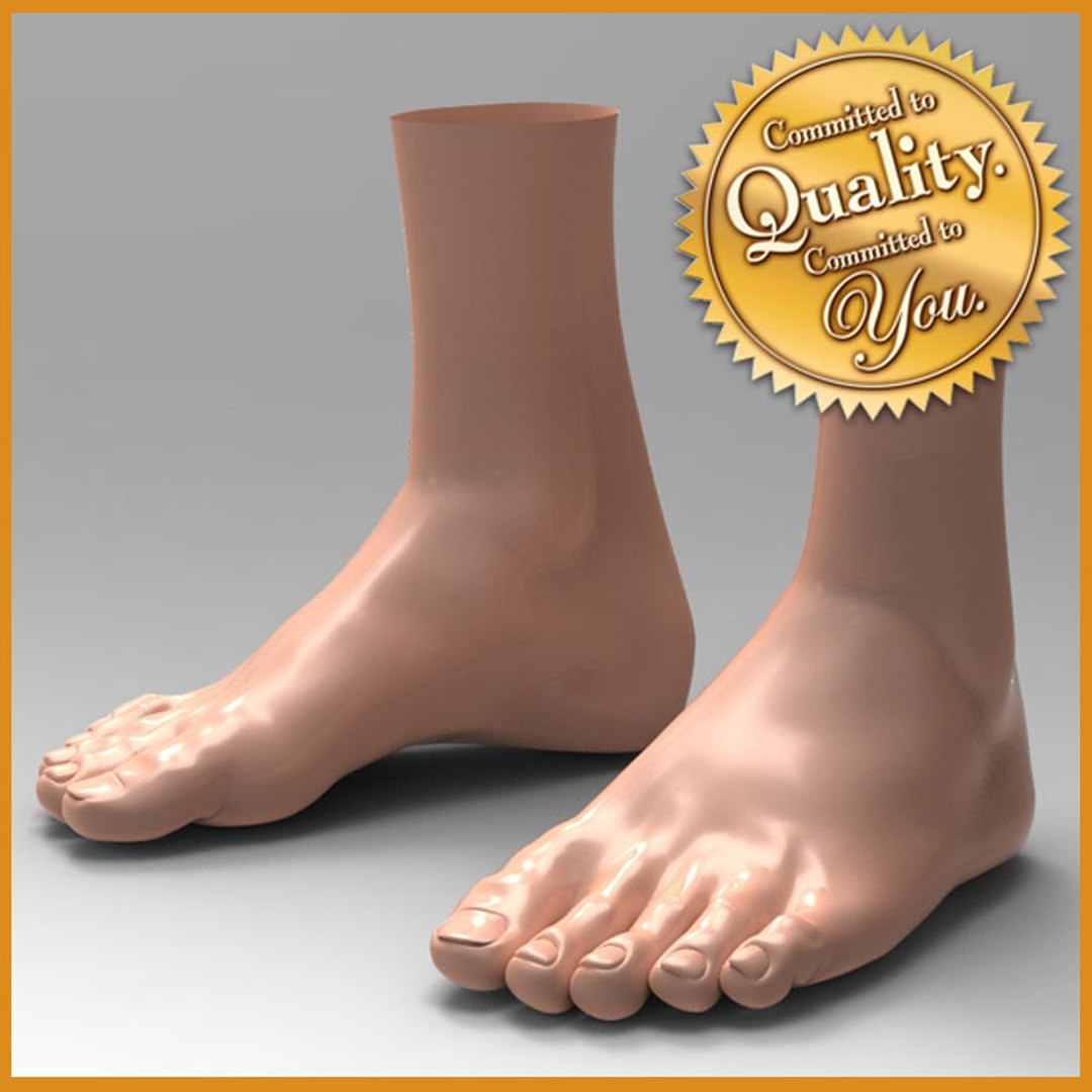 3d human male feet