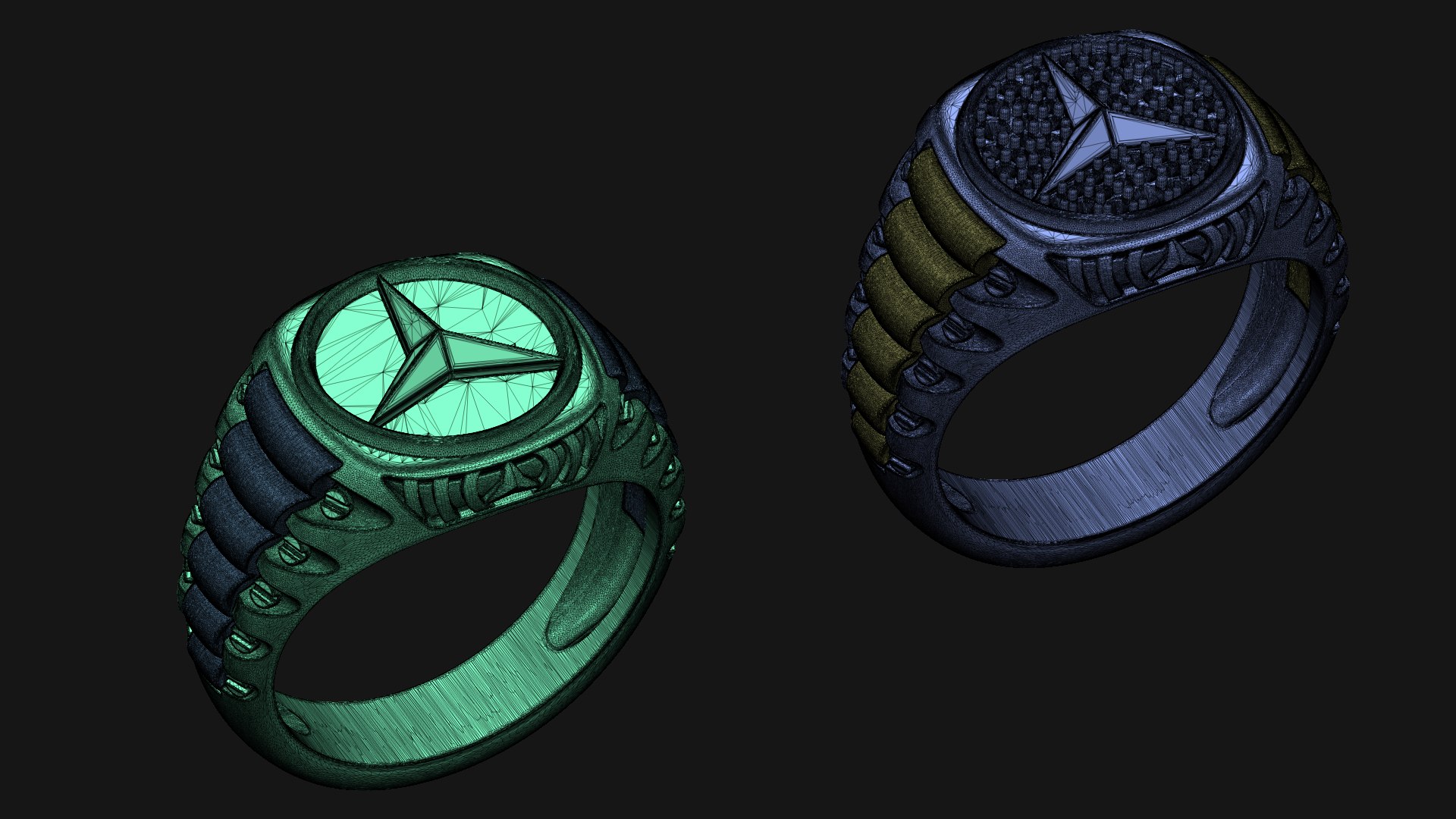 Classic Mercedes Benz Ring 3D Model - TurboSquid 2414500