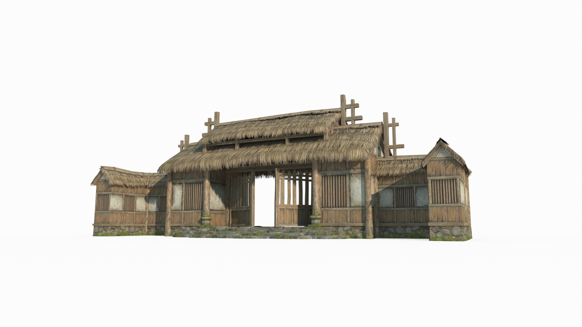 3D Asian Ancient Architecture Rural Gateway Model - TurboSquid 2090102
