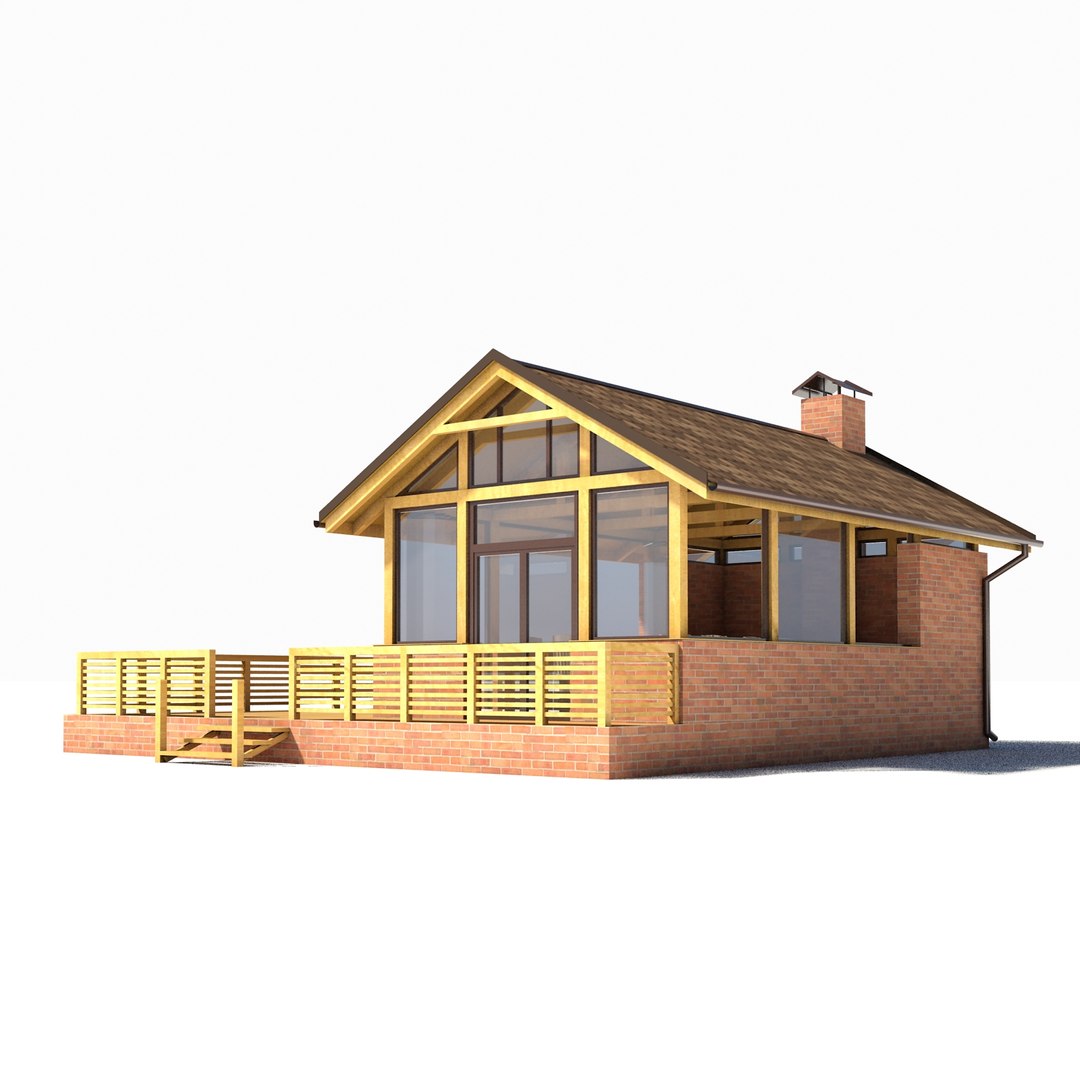 Wooden Summer House 3d Model