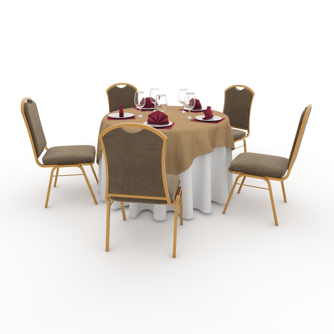 3D Banquet Table And Chair 12 - TurboSquid 2417539