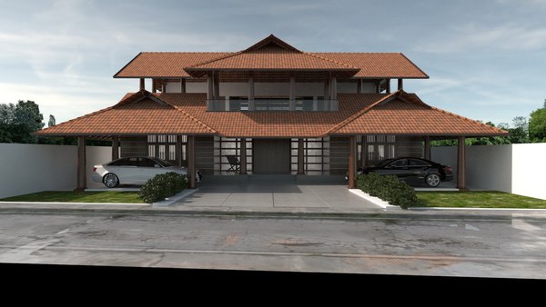 Kerala Traditional house 3D model - TurboSquid 1755473