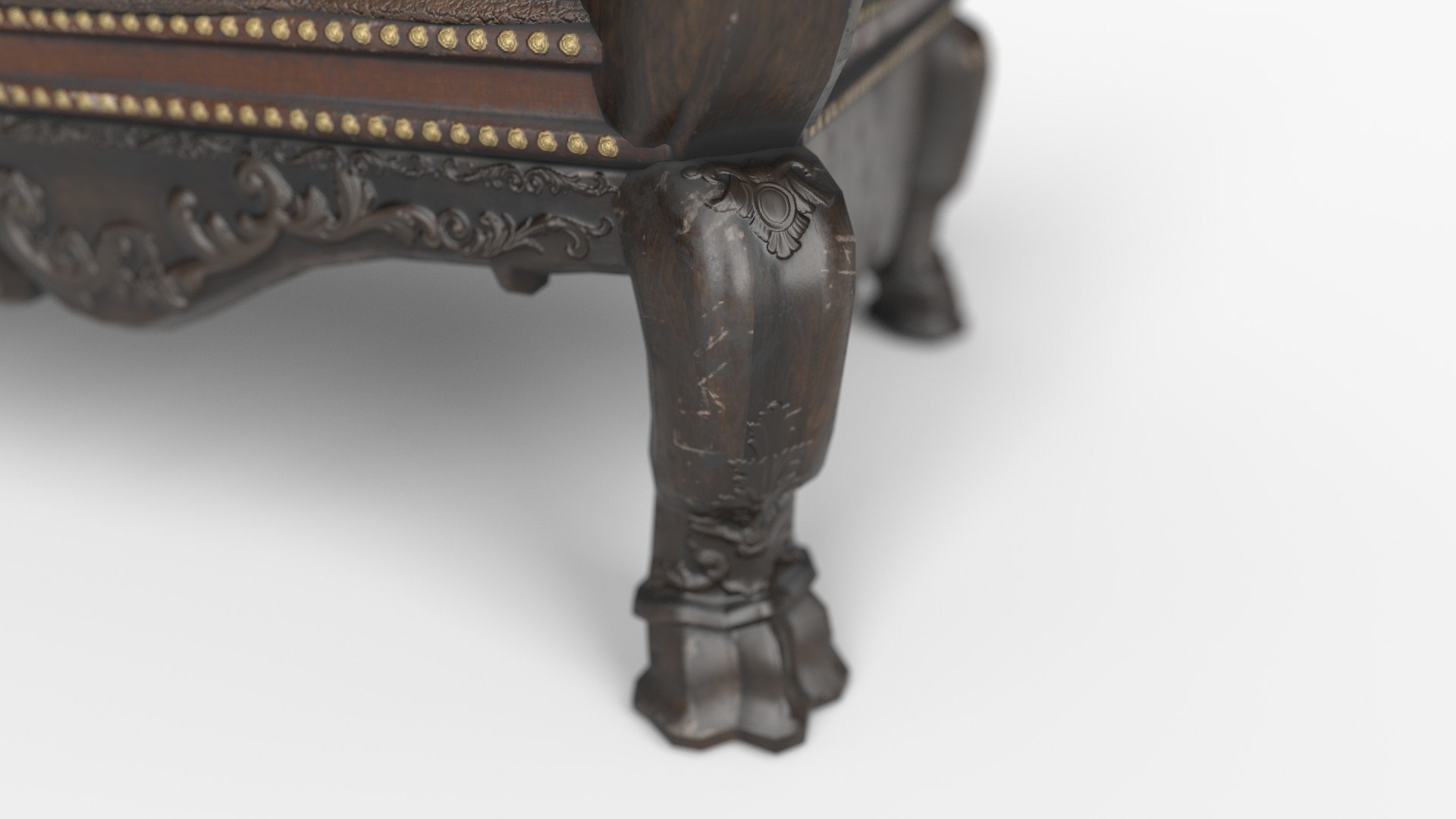 3D Model Antique Victorian Bench - TurboSquid 2132566