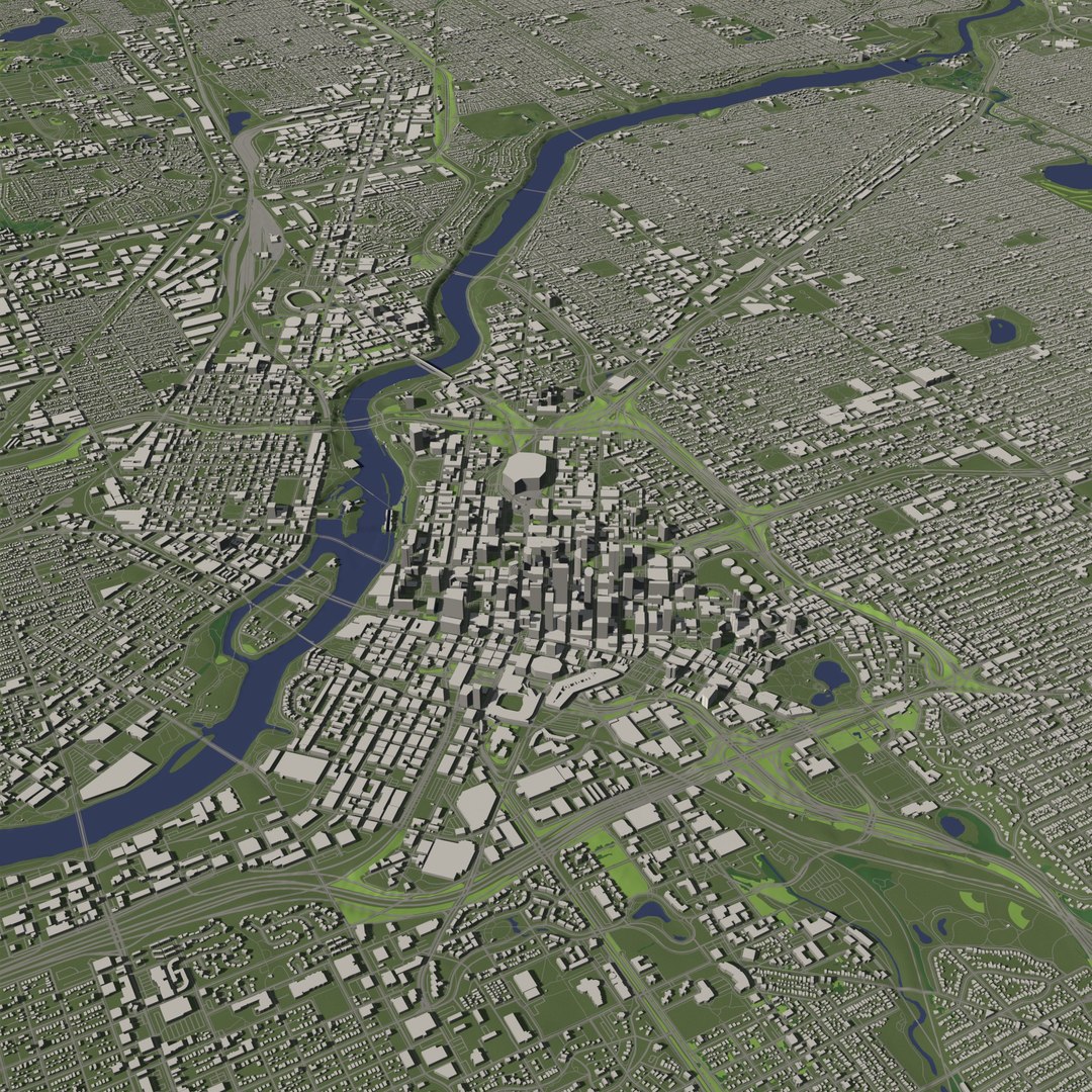 3D Minneapolis USA In 20 Km X 20 Km - City And Urban - TurboSquid 2376412
