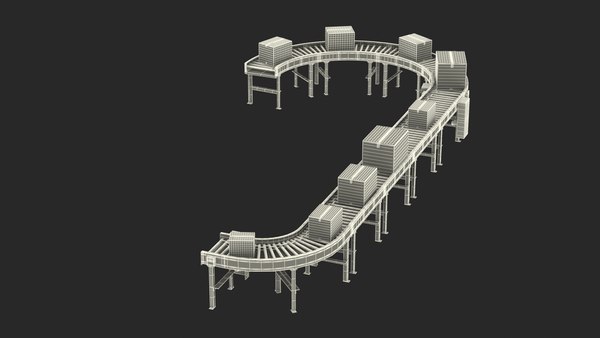 Conveyor Line With Boxes 3D model - TurboSquid 1871898