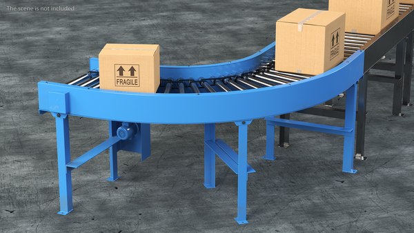 modelo 3d Línea transportadora con cajas - TurboSquid 1871898